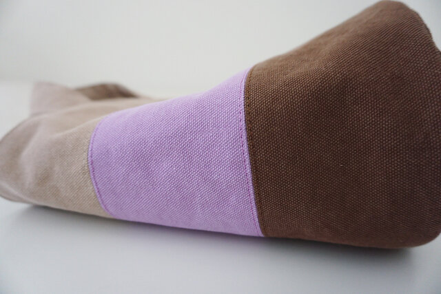 OVALTOTE - stripe -Ⅲ(M) / pinkbeige × lilac × brown | iichi ハンドメイド・クラフト作品・手仕事品の通販