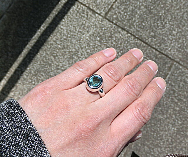 プラチナ製オーシャンブルー・クリスタルリング ：神秘の青…まるで最上級の パライバトルマリン 奇跡のように美しい‼ | iichi ...