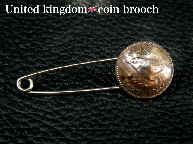＃B51 UK Coin Brooch | iichi ハンドメイド・アンティーク・食品・ギフト・手作り