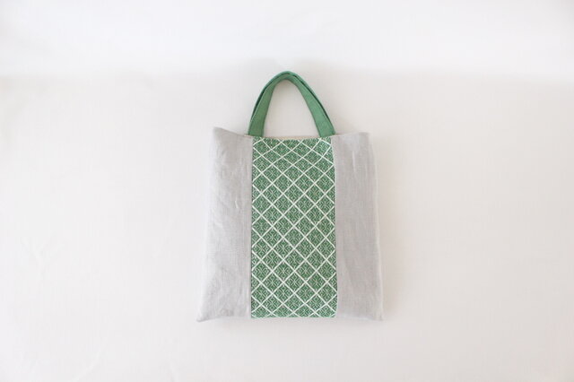 こぎん刺しb5ミニバッグ【緑】 | iichi ハンドメイド・アンティーク・食品・ギフト・手作り