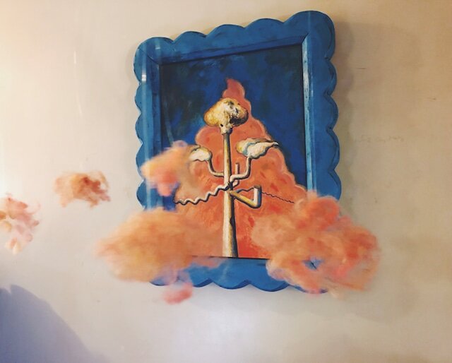 「the flower」Mixedmedia on Wood and Original Frame 2019 | iichi ハンドメイド・クラフト作品・手仕事品の通販