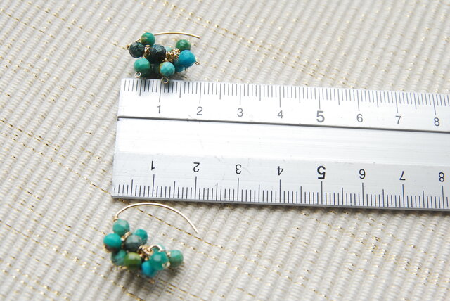 カット入りターコイズのマーキスフックピアス14kgf | iichi ハンドメイド・クラフト作品・手仕事品の通販