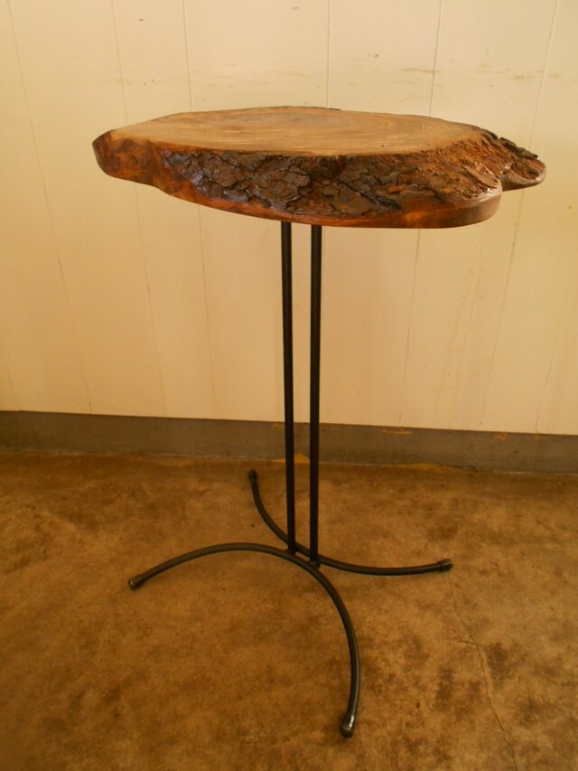 けやきアイアンカフェテーブルイスセット07-16 | iichi ハンドメイド・クラフト作品・手仕事品の通販