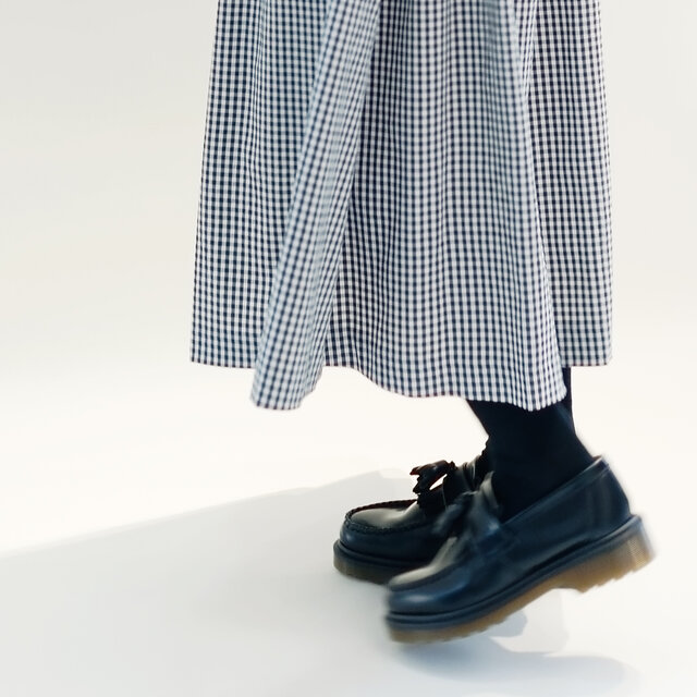 ★サンプルSALE・30％OFF★ 黒×白 ギンガムチェック ロングスカート GINGHAM-SAMPLE-BLACK-B | iichi ハンドメイド・クラフト作品・手仕事品の通販