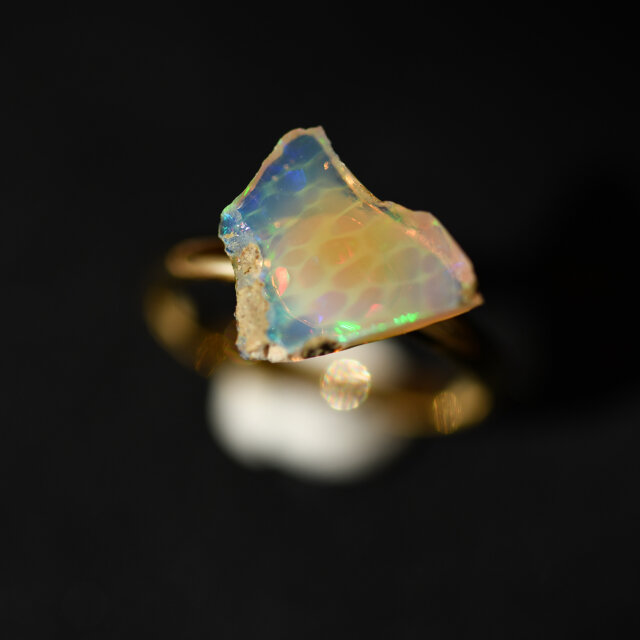 【009 Opal Fest 2023】 オパール 鉱物原石 ピンキーリング 指輪 天然石 アクセサリー (No.3184) | iichi ハンドメイド・クラフト作品・手仕事品の通販