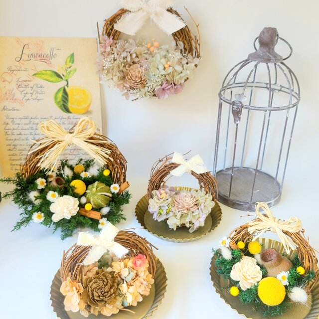 【standwreath】medium ソーラーローズ ナチュラルスタンドリース アンティーク ボタニカル | iichi ハンドメイド・クラフト作品・手仕事品の通販