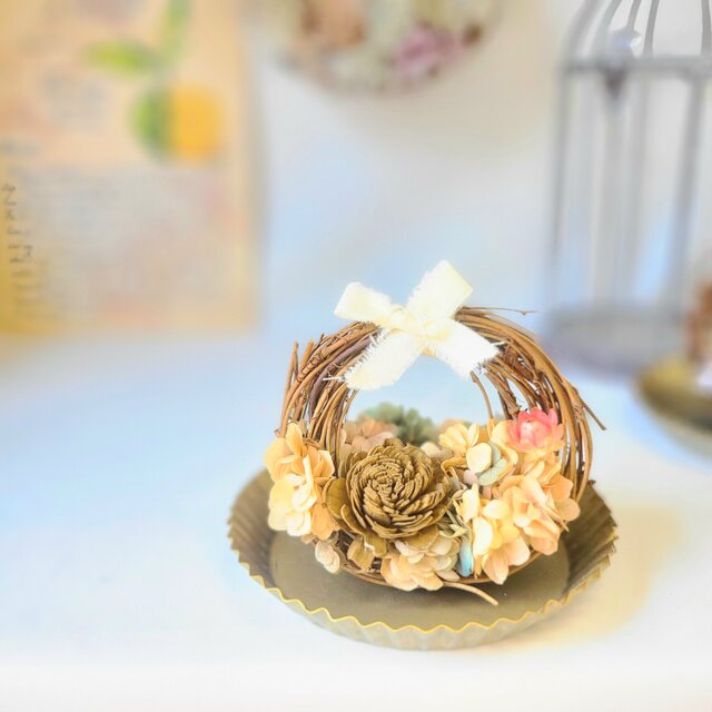 【standwreath】medium ソーラーローズ ナチュラルスタンドリース アンティーク ボタニカル | iichi ハンドメイド・クラフト作品・手仕事品の通販