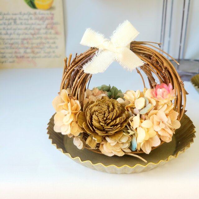 【standwreath】medium ソーラーローズ ナチュラルスタンドリース アンティーク ボタニカル | iichi ハンドメイド・クラフト作品・手仕事品の通販