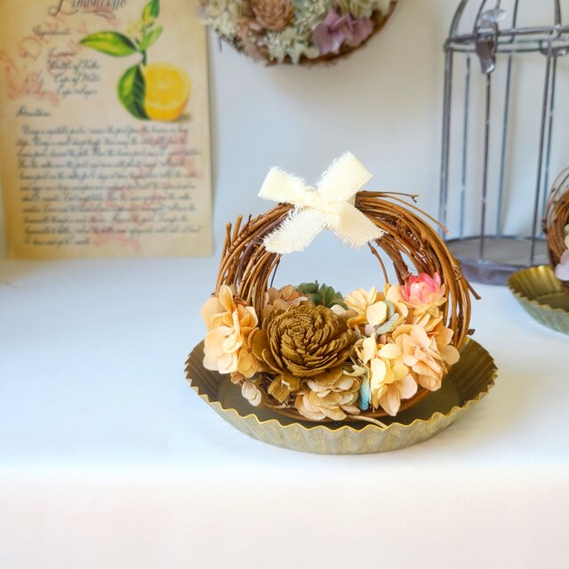 【standwreath】medium ソーラーローズ ナチュラルスタンドリース アンティーク ボタニカル | iichi ハンドメイド・クラフト作品・手仕事品の通販