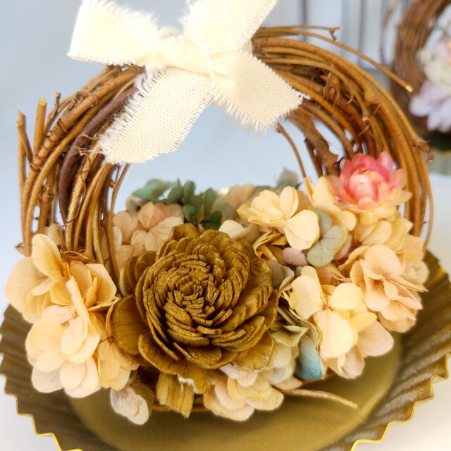 【standwreath】medium ソーラーローズ ナチュラルスタンドリース アンティーク ボタニカル | iichi ハンドメイド・クラフト作品・手仕事品の通販