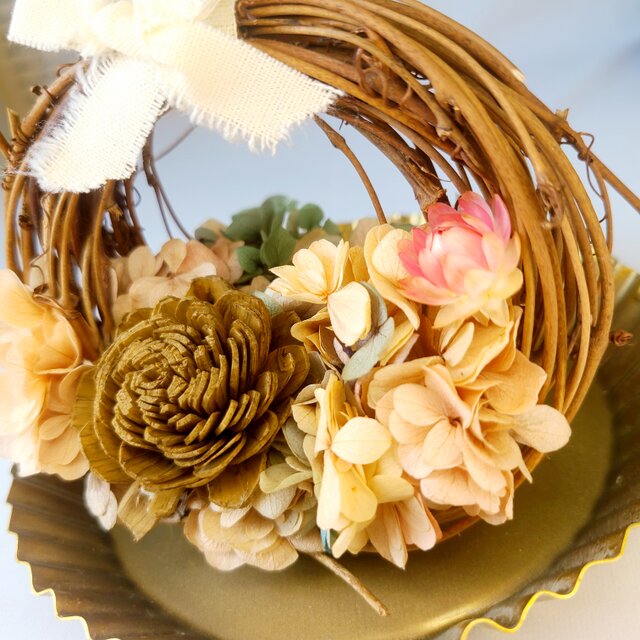 【standwreath】medium ソーラーローズ ナチュラルスタンドリース アンティーク ボタニカル | iichi ハンドメイド・クラフト作品・手仕事品の通販