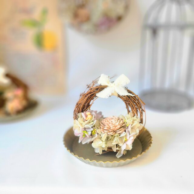 【standwreath】×【greige】medium ナチュラルスタンドリース アンティーク ボタニカル | iichi ハンドメイド・クラフト作品・手仕事品の通販