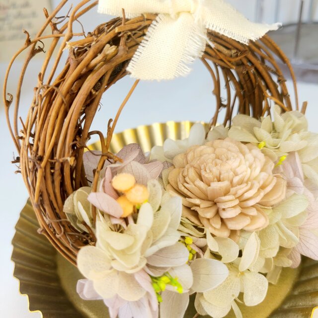 【standwreath】×【greige】medium ナチュラルスタンドリース アンティーク ボタニカル | iichi ハンドメイド・クラフト作品・手仕事品の通販