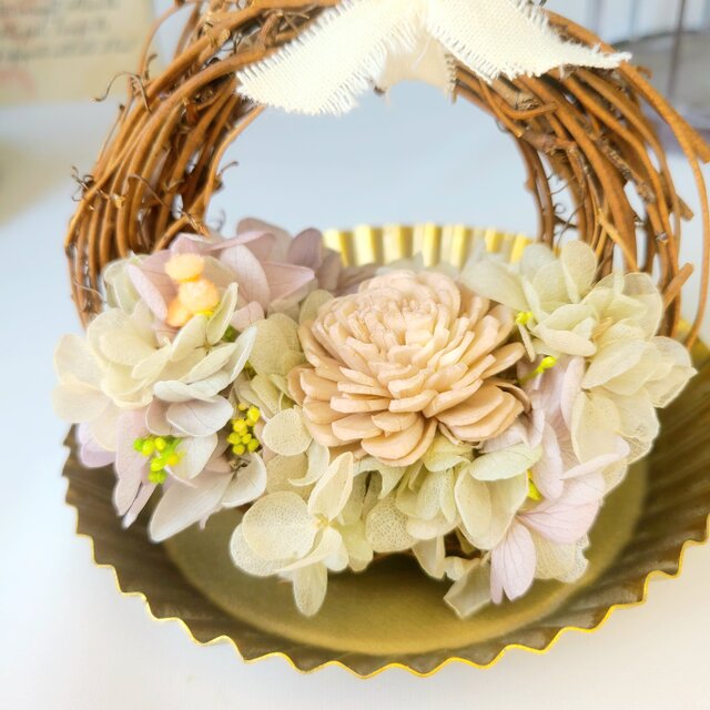 【standwreath】×【greige】medium ナチュラルスタンドリース アンティーク ボタニカル | iichi ハンドメイド・クラフト作品・手仕事品の通販