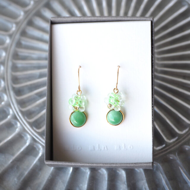 七宝焼 小さなFlowerピアス ~Mint green~ | iichi ハンドメイド・クラフト作品・手仕事品の通販