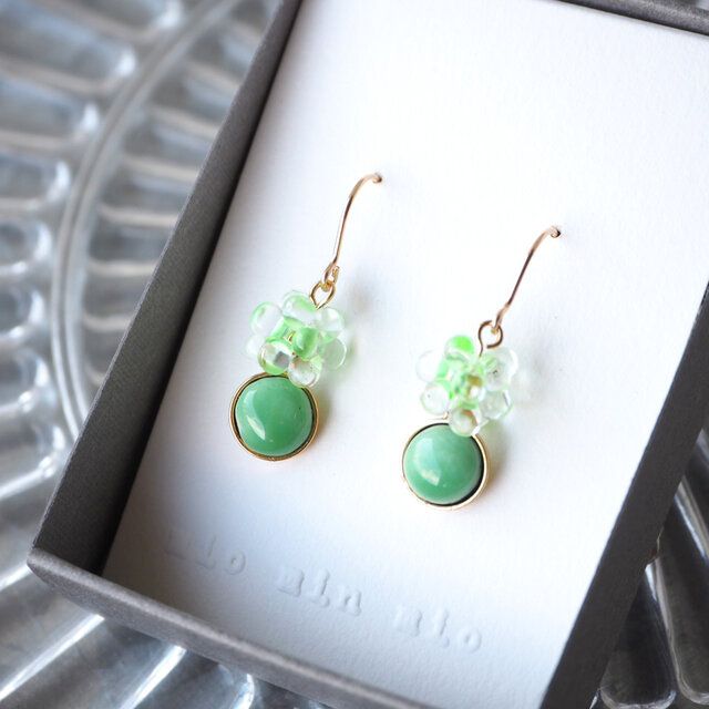 七宝焼 小さなFlowerピアス ~Mint green~ | iichi ハンドメイド・クラフト作品・手仕事品の通販
