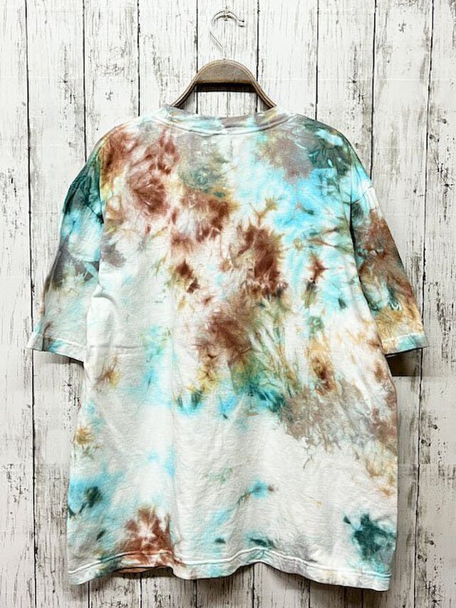 タイダイ染め ビッグシルエット Tシャツ Mサイズ グリーン×ブラウン Hippies Dye HD19-83 | iichi ハンドメイド・クラフト作品・手仕事品の通販