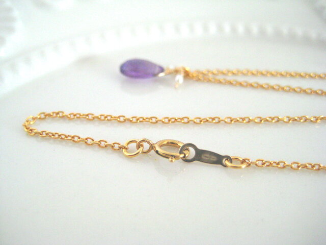 14KGF アメジストと淡水パールのネックレス6⃣ | iichi ハンドメイド・クラフト作品・手仕事品の通販