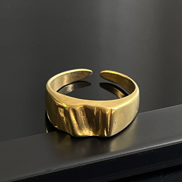 Wrinkle Bandオープンリング 10〜12号対応 指輪 / efr05 | iichi ハンドメイド・クラフト作品・手仕事品の通販