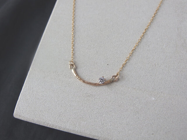 ネックレス14kgf【soro】／ゴールド ジルコニア | iichi ハンドメイド・クラフト作品・手仕事品の通販