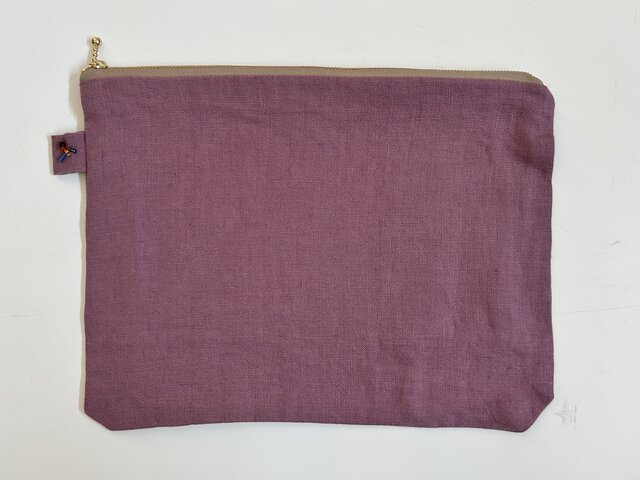 リネンポーチ ファスナー30cm type_ピンク | iichi - ハンドメイド・アンティーク・食品・ギフト・手作り