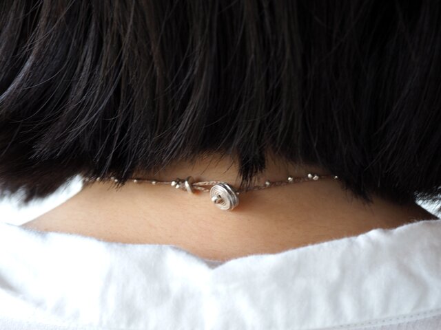 ルチルクォーツ 編み込み ネックレス silver950 | iichi 日々の暮らしを心地よくするハンドメイドやアンティークのマーケットプレイス