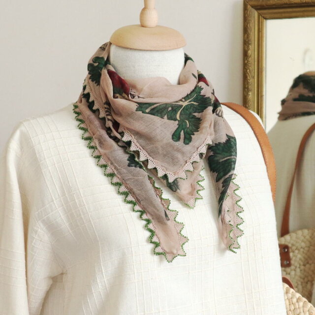 【OUTLET・Made in Cappadocia】伝統のトゥーオヤのスカーフ ベージュ | iichi ハンドメイド・アンティーク・食品・ギフト・手作り