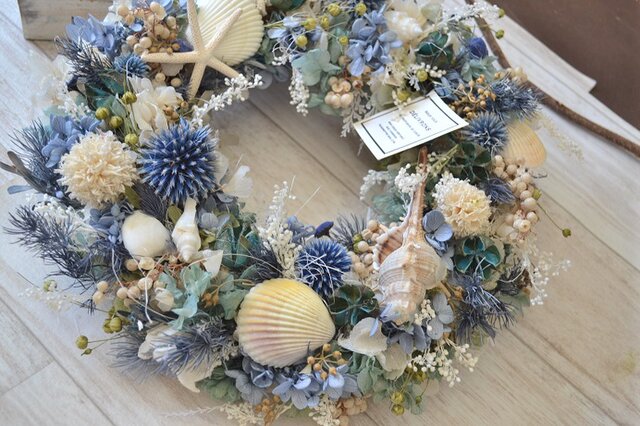 波音の海wreath | iichi ハンドメイド・クラフト作品・手仕事品の通販