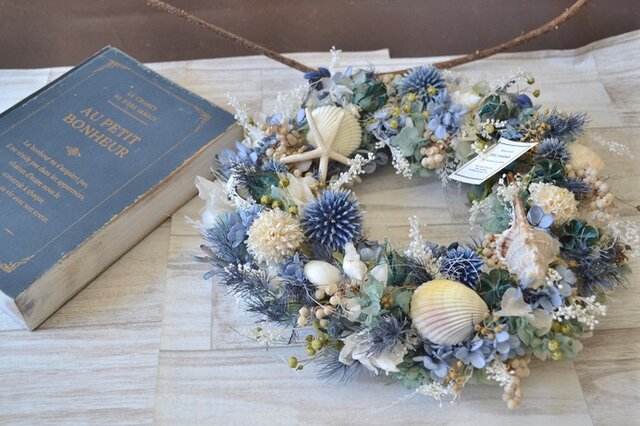 波音の海wreath | iichi ハンドメイド・クラフト作品・手仕事品の通販
