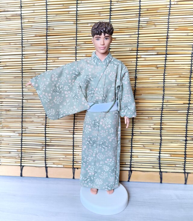 「Nordic…森の秘密/グリーン」30cm男子ドール浴衣 | iichi ハンドメイド・クラフト作品・手仕事品の通販