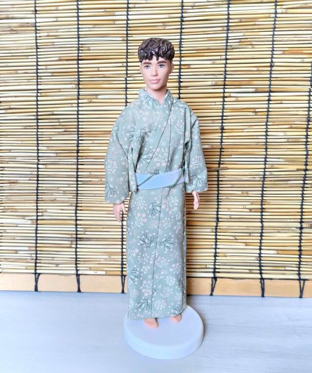 「Nordic…森の秘密/グリーン」30cm男子ドール浴衣 | iichi ハンドメイド・クラフト作品・手仕事品の通販