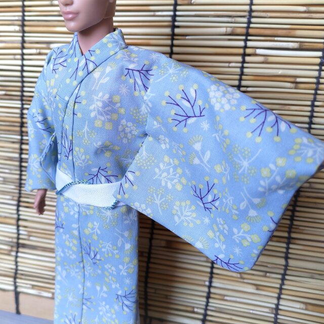 「Nordic…森の秘密/ブルー」30cm男子ドール浴衣 | iichi ハンドメイド・アンティーク・食品・ギフト・手作り