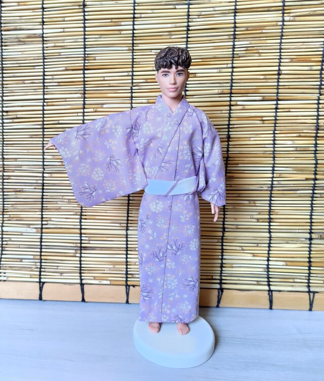 「Nordic…森の秘密/パープル」30cm男子ドール浴衣 | iichi ハンドメイド・クラフト作品・手仕事品の通販