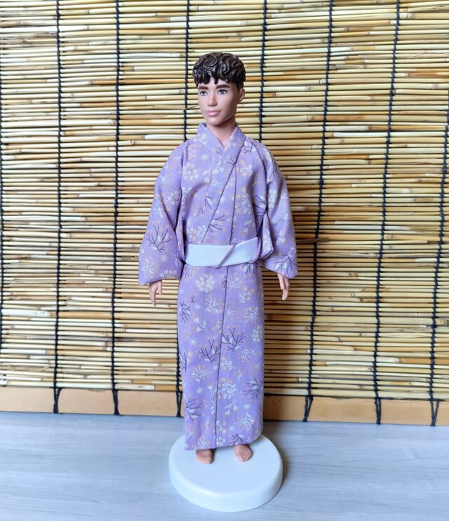 「Nordic…森の秘密/パープル」30cm男子ドール浴衣 | iichi ハンドメイド・クラフト作品・手仕事品の通販