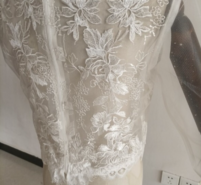 送料無料！ウエディングドレス レース ボレロ トップスのみ アイボリー 長袖 結婚式/披露宴 | iichi ハンドメイド・クラフト作品・手仕事品の通販