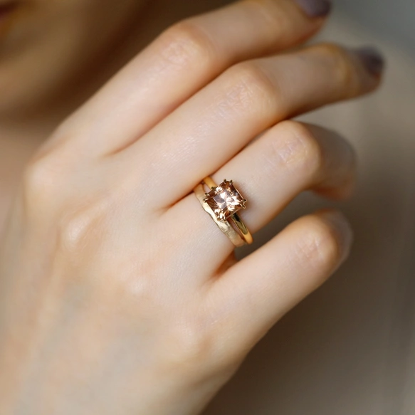 【12号】一点物 K18 オレンジジルコン2.91ct アッシャーカット エメラルドカット〈one off_43〉 | iichi 日々の暮らしを心地よくするハンドメイドやアンティークの ...