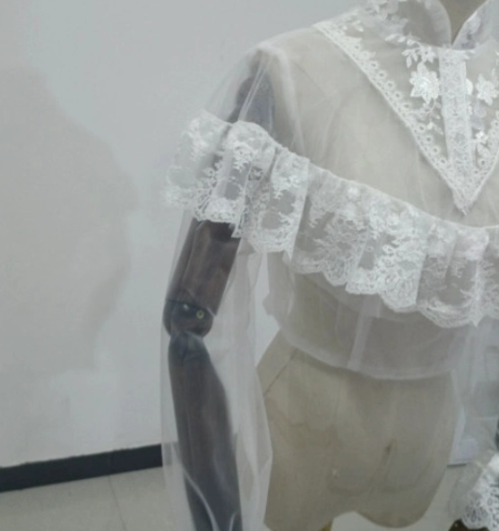 高品質！ウエディングドレス ハイネック 可憐な花刺繍のトップス ボレロ 結婚式 花嫁 | iichi ハンドメイド・アンティーク・食品・ギフト・手作り