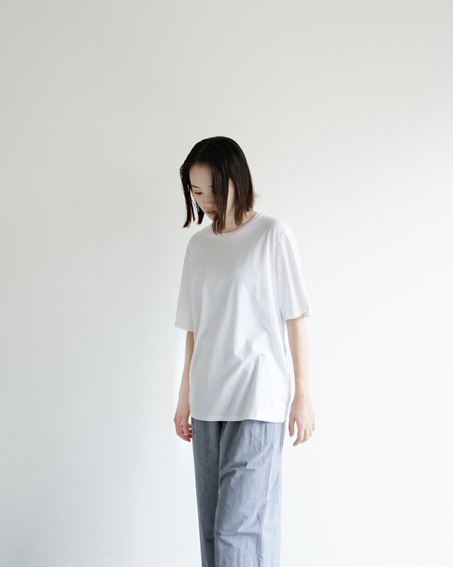 コットンシルク5部袖カットソー/white/size1.2 | iichi 日々の暮らしを心地よくするハンドメイドやアンティークのマーケットプレイス