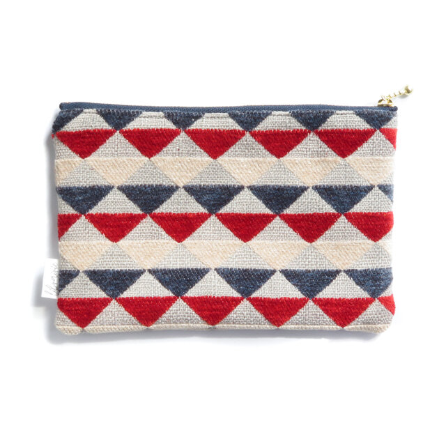 【vistosa(ﾋﾞｽﾄｰｻ)】スペイン生地フラットポーチ（トリコロール） | iichi ハンドメイド・アンティーク・食品・ギフト・手作り