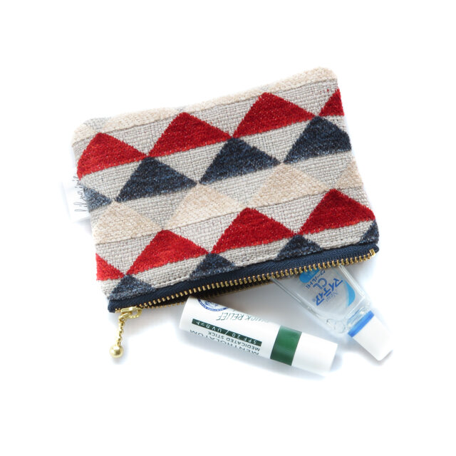 【vistosa(ﾋﾞｽﾄｰｻ)】スペイン生地ミニポーチ（トリコロール） | iichi ハンドメイド・アンティーク・食品・ギフト・手作り