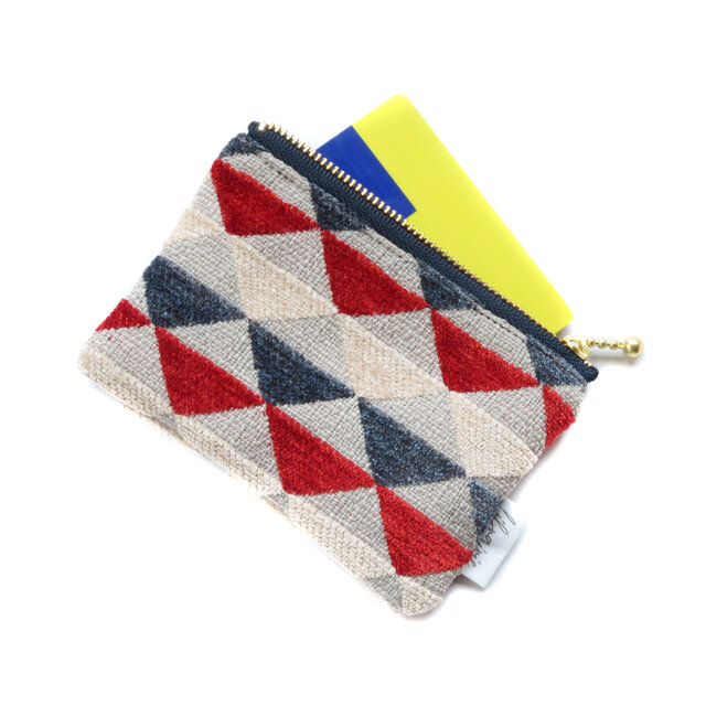 【vistosa(ﾋﾞｽﾄｰｻ)】スペイン生地ミニポーチ（トリコロール） | iichi ハンドメイド・アンティーク・食品・ギフト・手作り