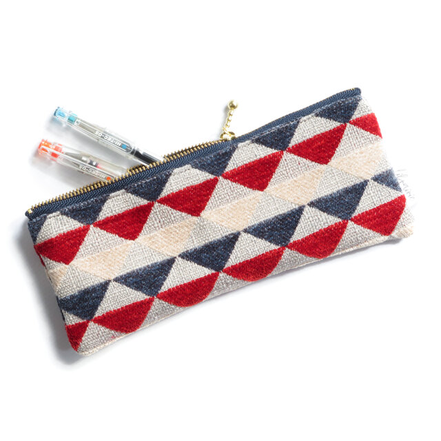 【vistosa(ﾋﾞｽﾄｰｻ)】スペイン生地フラットペンケース（トリコロール） | iichi ハンドメイド・アンティーク・食品・ギフト・手作り