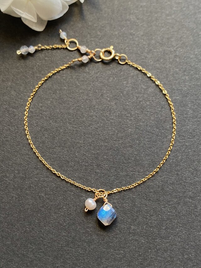 再販【碧に魅せられて】ラブラドライトのブレスレット ac/252 | iichi ハンドメイド・アンティーク・食品・ギフト・手作り