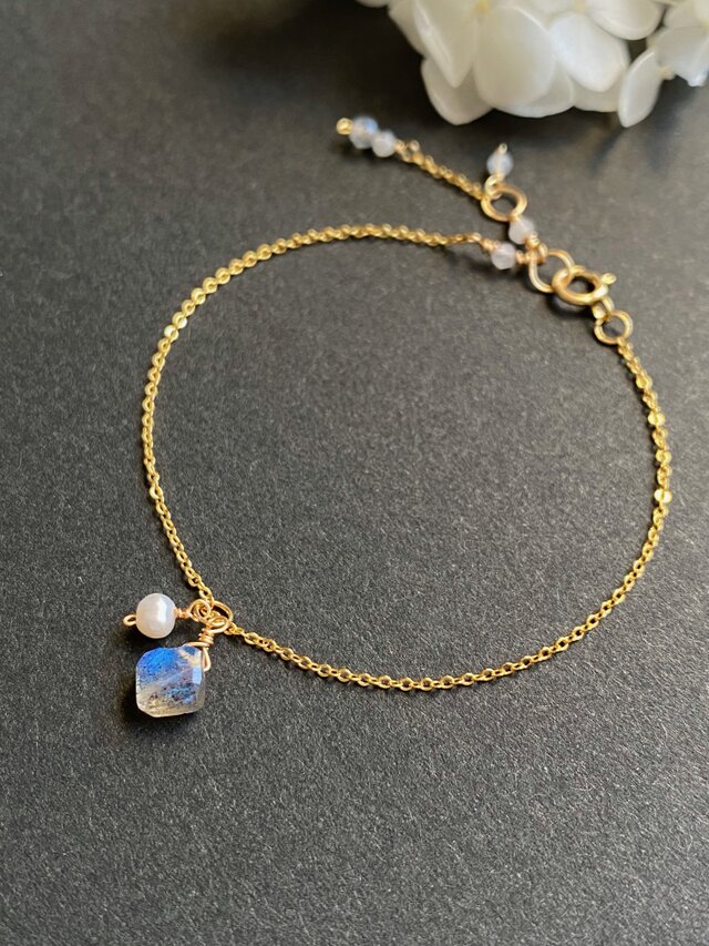 再販【碧に魅せられて】ラブラドライトのブレスレット ac/252 | iichi ハンドメイド・アンティーク・食品・ギフト・手作り