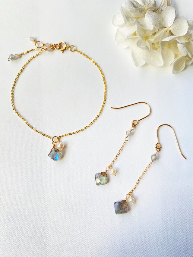 再販【碧に魅せられて】ラブラドライトのブレスレット ac/252 | iichi ハンドメイド・アンティーク・食品・ギフト・手作り