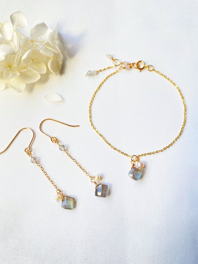 再販【碧に魅せられて】ラブラドライトのブレスレット ac/252 | iichi ハンドメイド・アンティーク・食品・ギフト・手作り