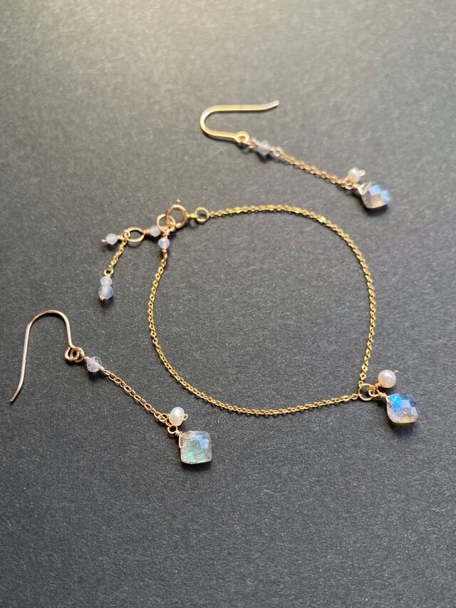 再販【碧に魅せられて】ラブラドライトのブレスレット ac/252 | iichi ハンドメイド・アンティーク・食品・ギフト・手作り