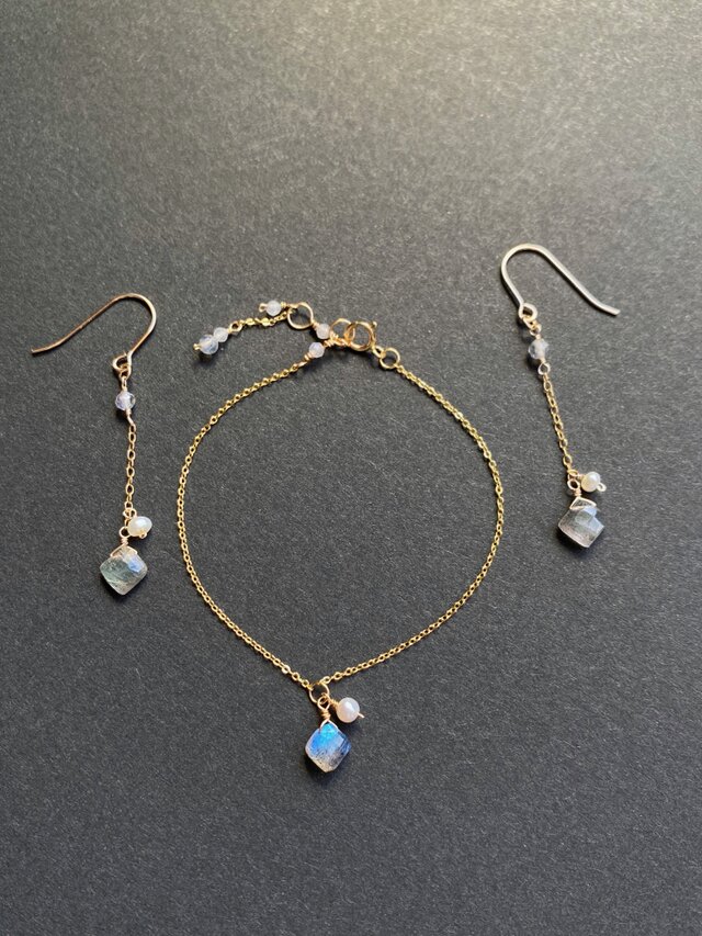 再販【碧に魅せられて】ラブラドライトのブレスレット ac/252 | iichi ハンドメイド・アンティーク・食品・ギフト・手作り