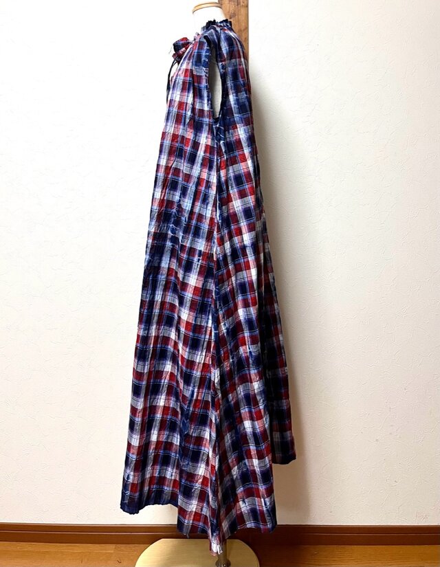 藍染 絞り フレンチスリーブワンピース | iichi - ハンドメイド・アンティーク・食品・ギフト・手作り