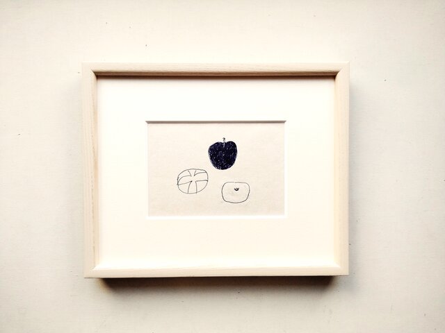 一点物｜原画「朝/ドローイング」水彩イラスト ※木製額縁入り | iichi 日々の暮らしを心地よくするハンドメイドやアンティークのマーケットプレイス